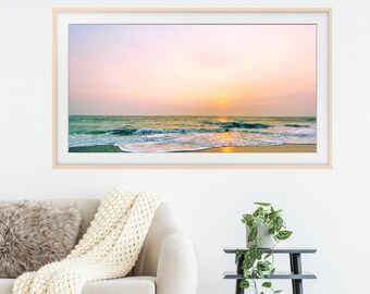 The Frame TV Art Beach Sunset , Samsung - Etsy
