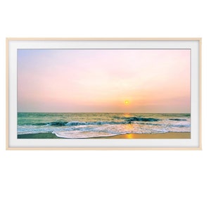 The Frame TV Art Beach Sunset , Samsung - Etsy