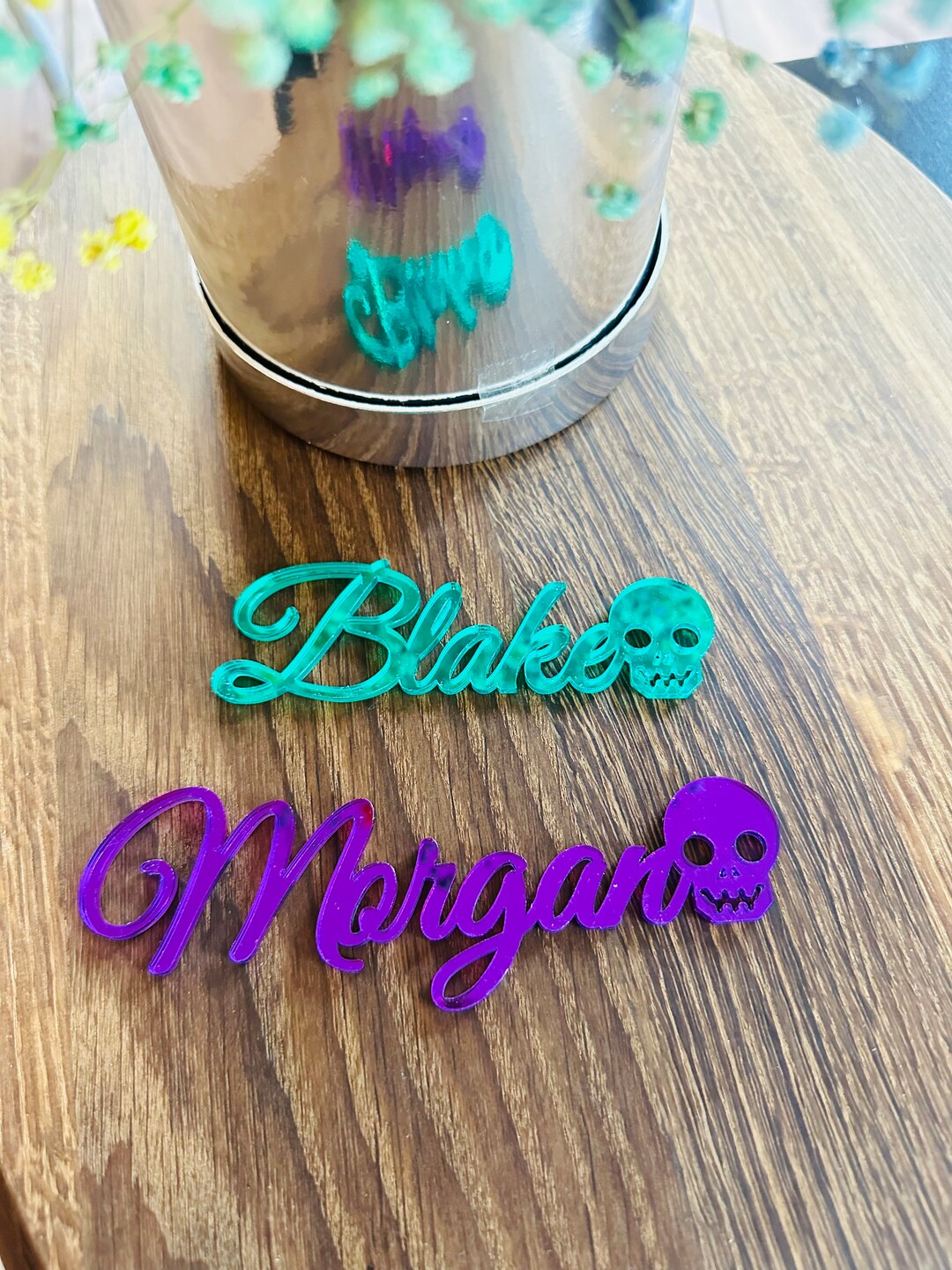 Place Cards With Skull, Wedding Place Cards, Custom Laser-cut Names ...