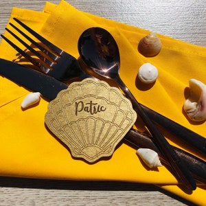 Place Cards With Shell,place Cards,custom Laser-cut Names,ship,sail,sea ...