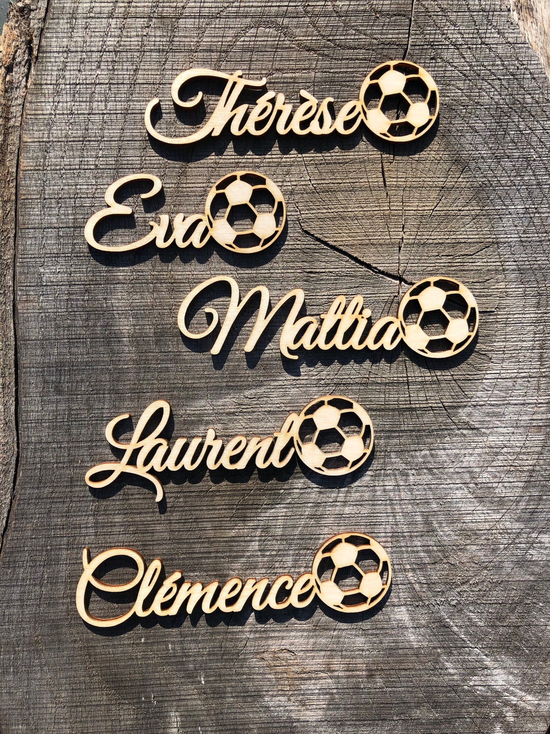 Football Place Cards, Ball,beach,laser-cut Names,sand,name Tags,party ...