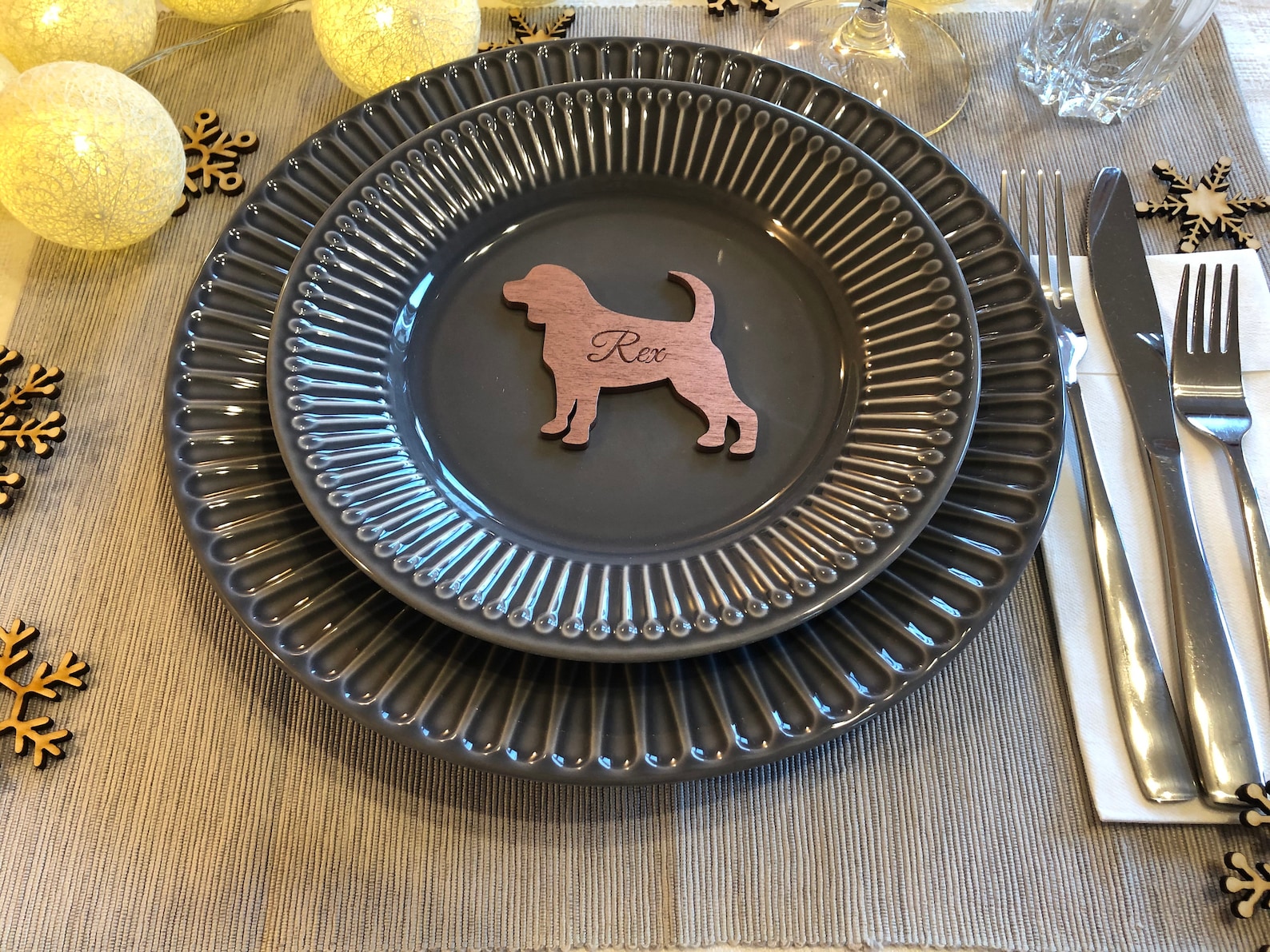 Dog Place Cards, Custom Place Cards, Engraved Animal Place Cards, Gift ...