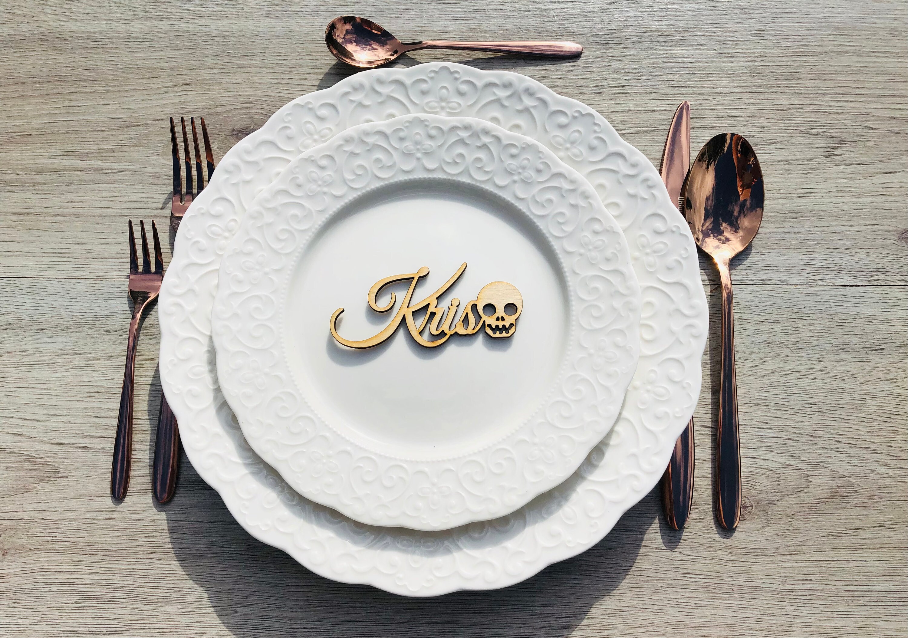 Place Cards With Skull Wedding Place Cards Custom Laser-cut | Etsy