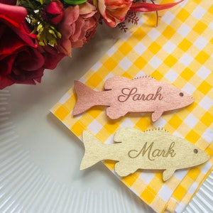 Fish Place Cards, Custom Place Cards, Custom Name Place Card, Gift ...