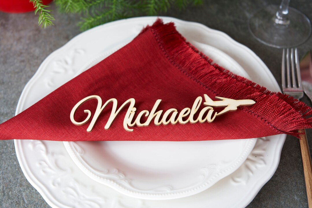 Airplane Place Cards, Wedding Place Cards, Engraved, Laser Cut Names ...