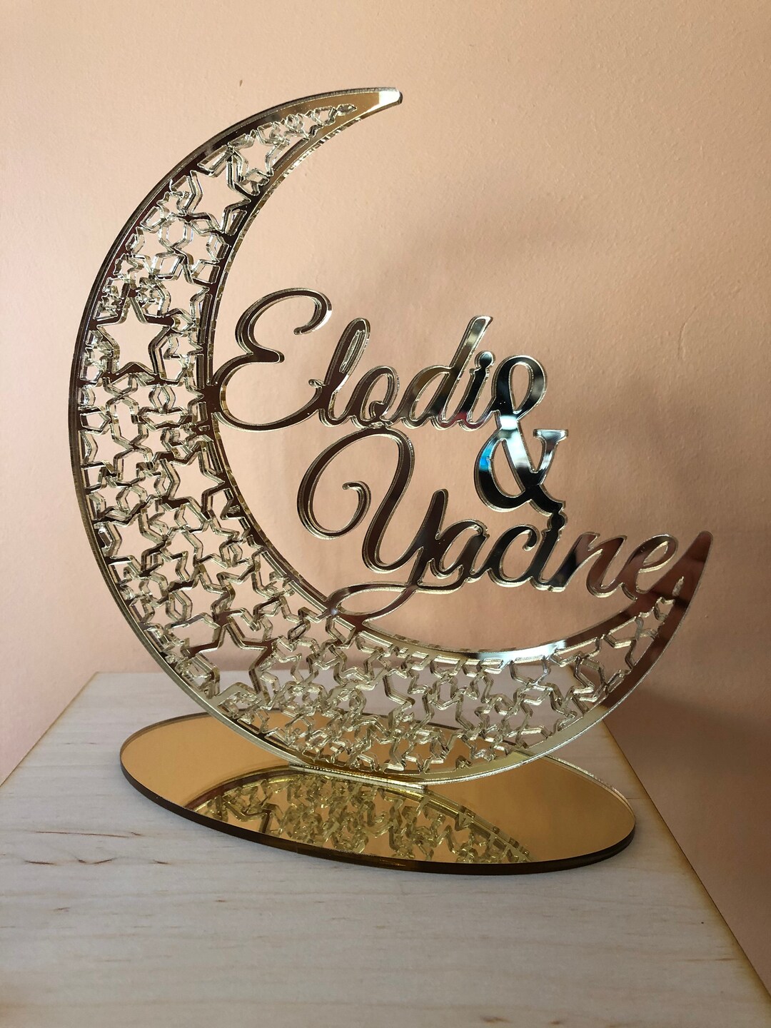 Bride and Groom Sign, Moon, Mubarak, Wedding Sign, Custom Sign, Name ...