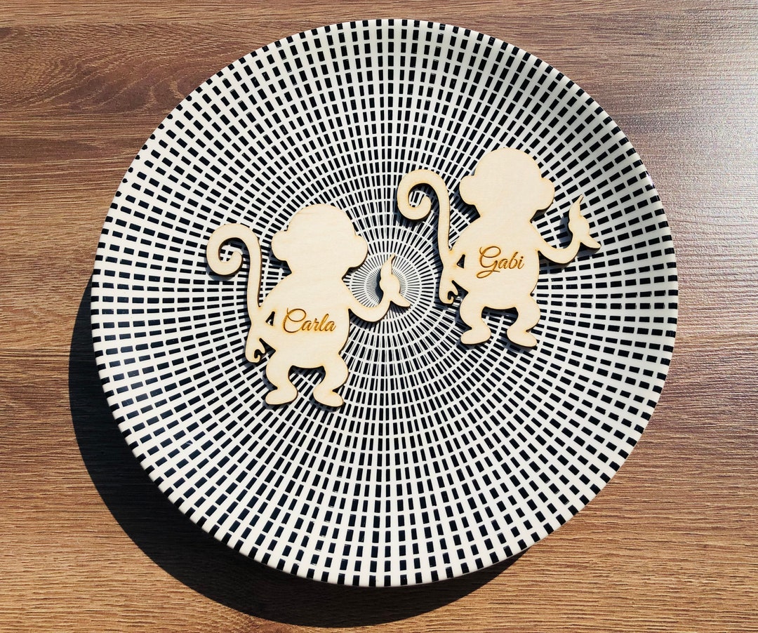 Monkey Place Cards, Animal Engraved Animal Place Cards, Pet ...