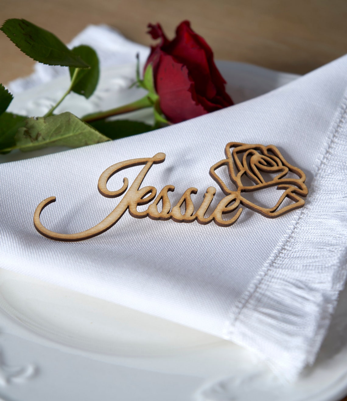 Place Cards With Rose Wedding Place Cards Custom Laser-cut - Etsy
