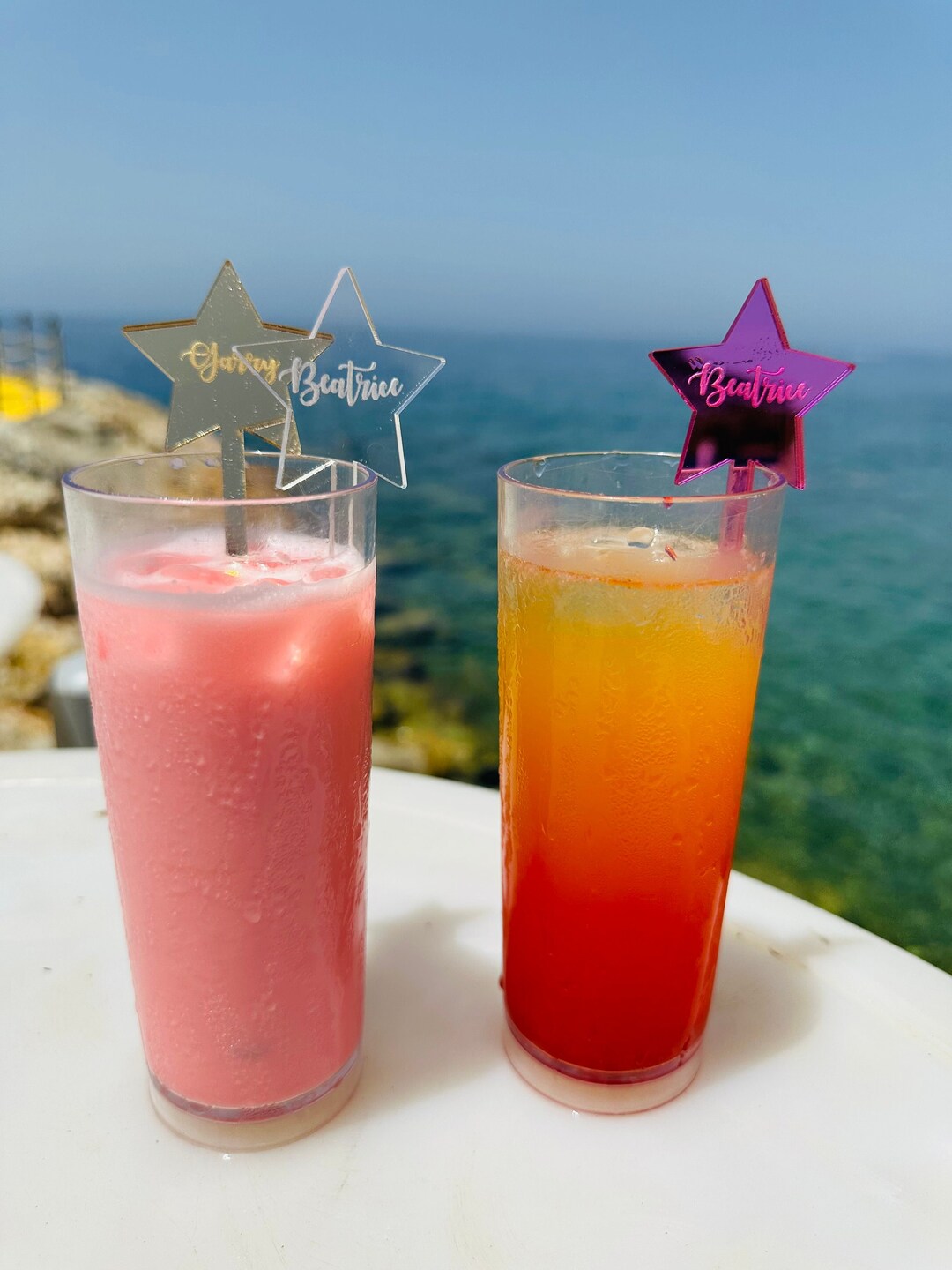Drink Stirrers With Engraving on Star, Drink Decoration, Wedding ...