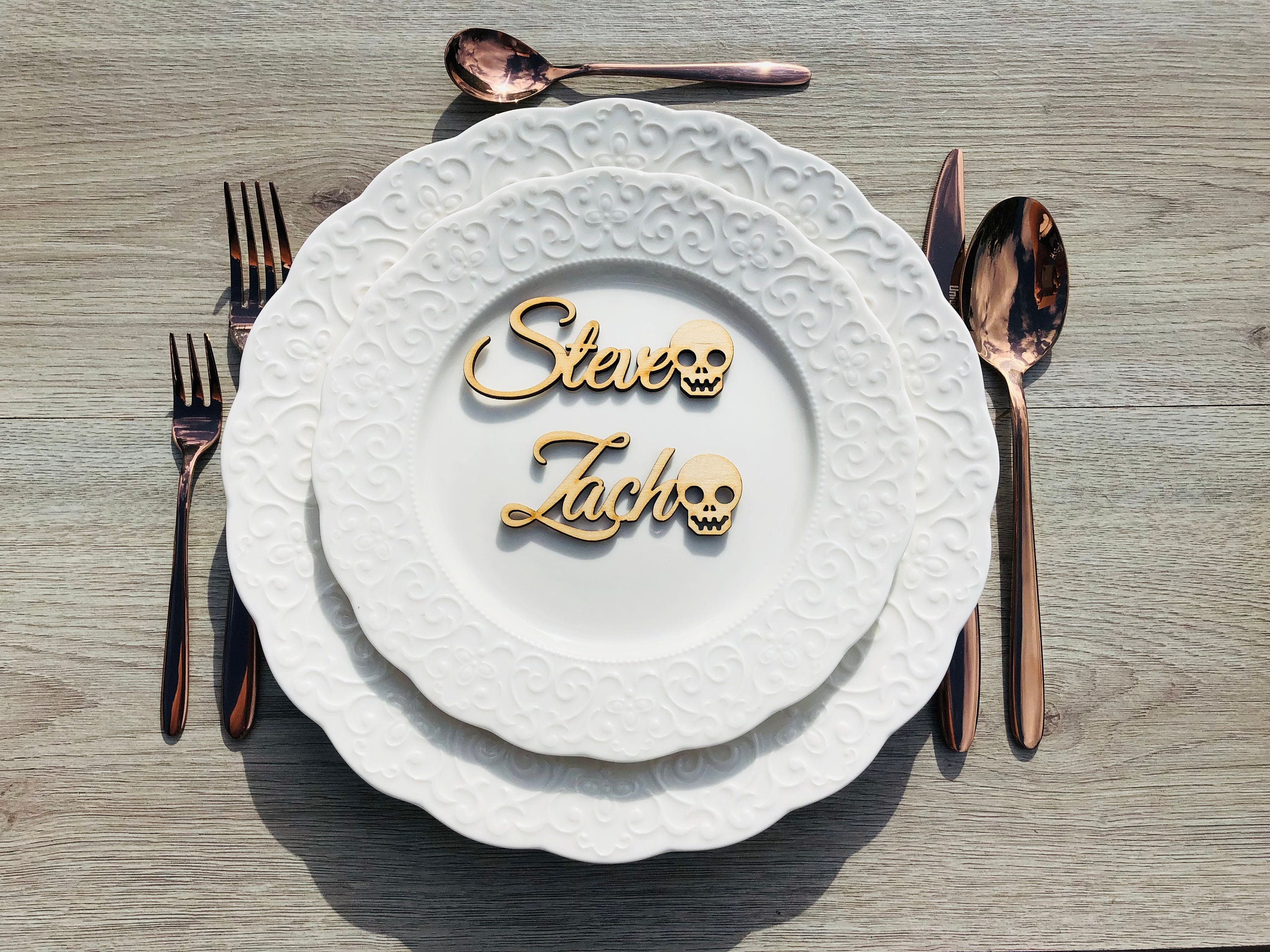 Place Cards With Skull Wedding Place Cards Custom Laser-cut | Etsy