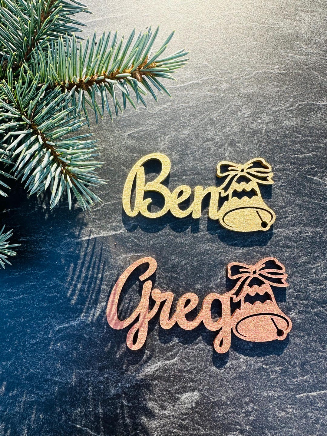 Personalized Bell Place Cards, Laser Cut Birch Plywood - Etsy