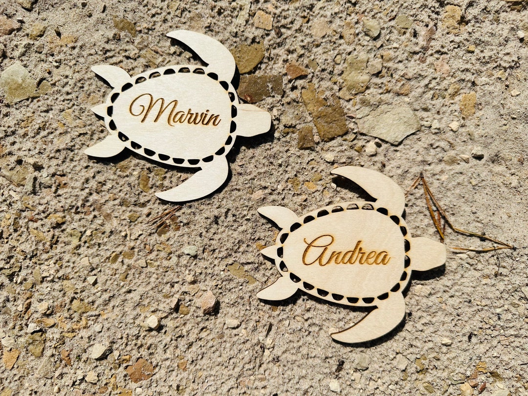 Turtle Place Cards,custom Laser-cut Names,sea,party,decoration,ocean ...