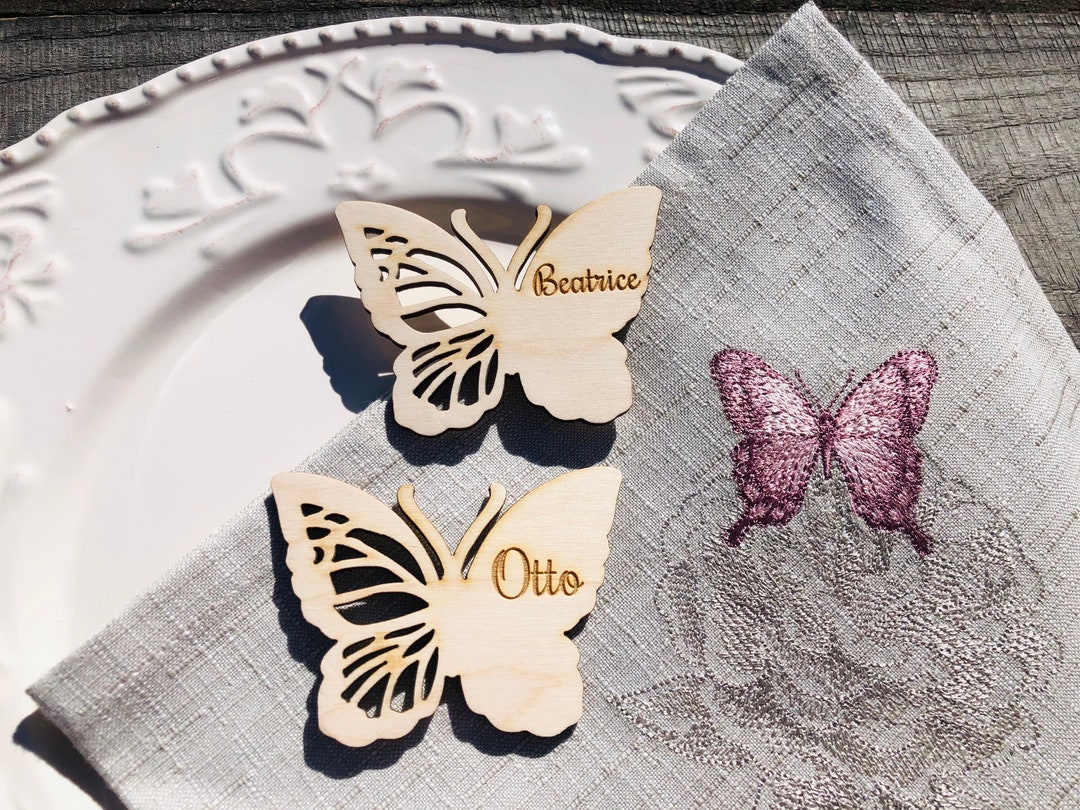 Butterfly Engraved Place Cards, Custom Place Cards, Engraved Animal ...
