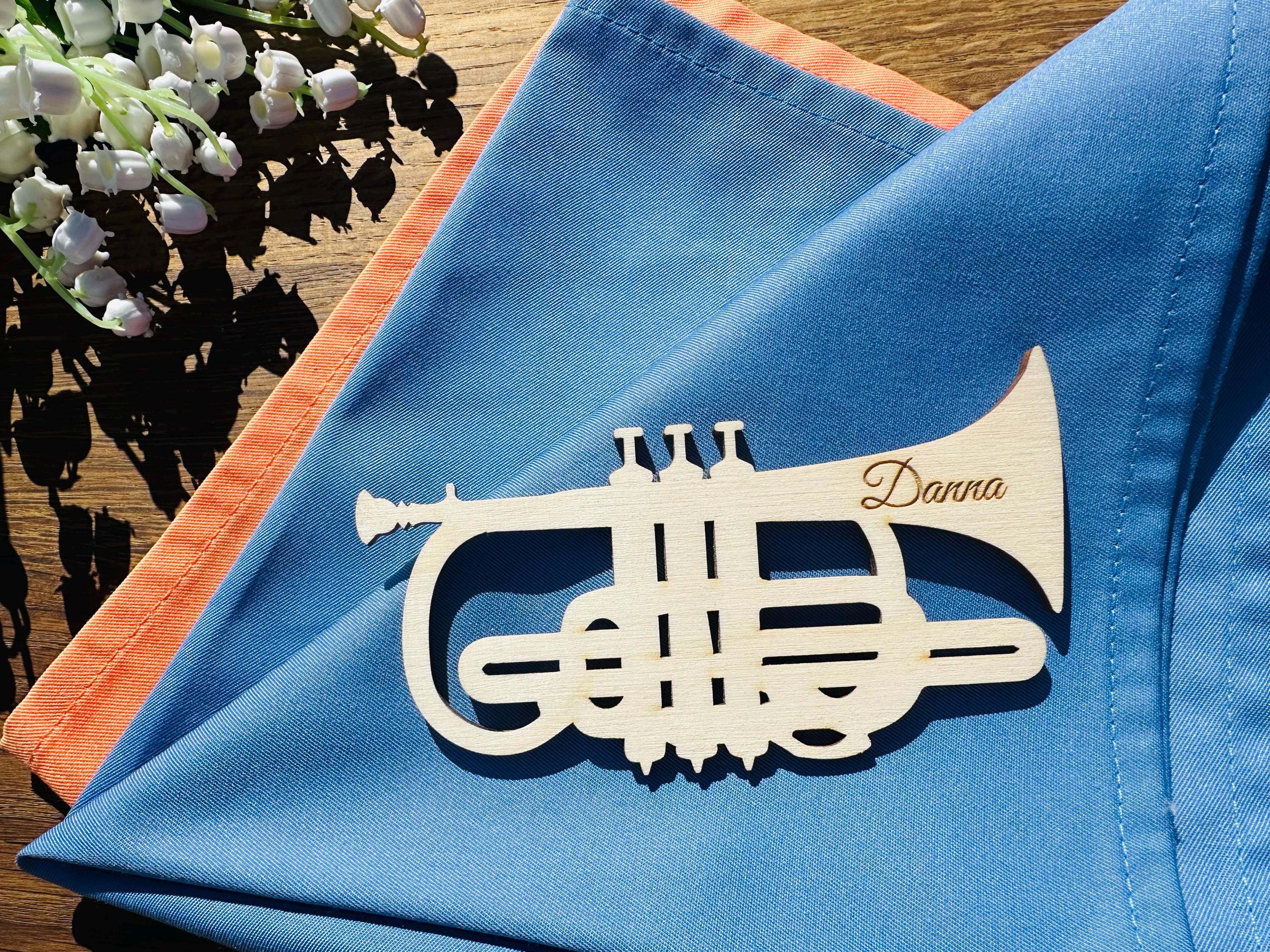 Trumpet Place Cards, Engraved, Party, Celebration, Music, Song, Band ...