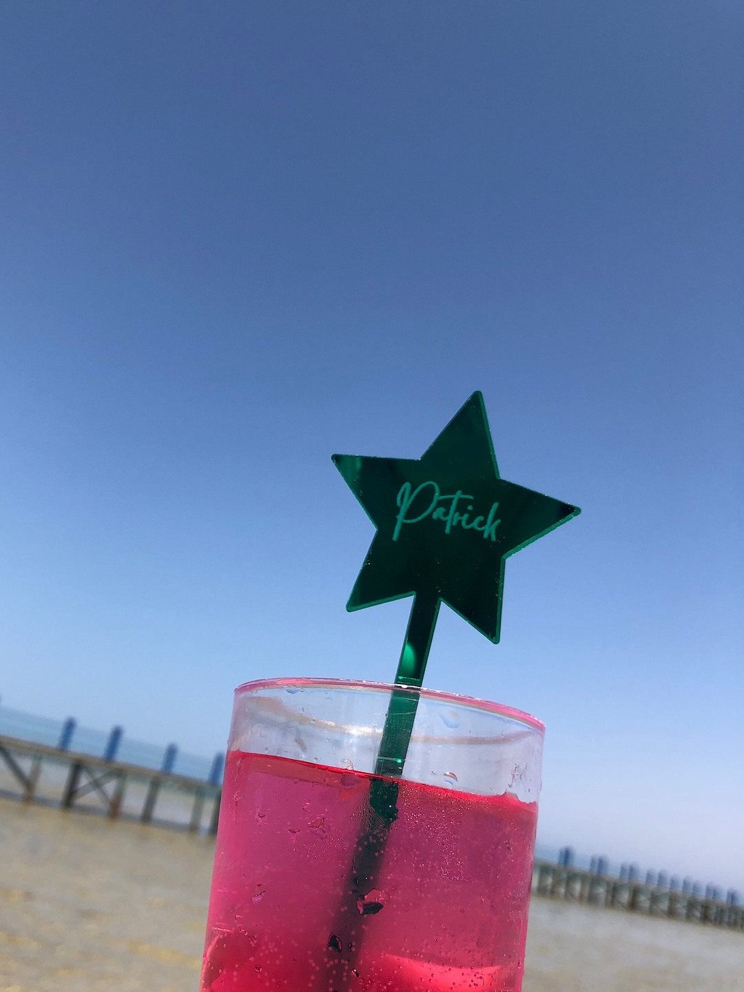Drink Stirrers With Engraving on Star, Drink Decoration, Wedding ...