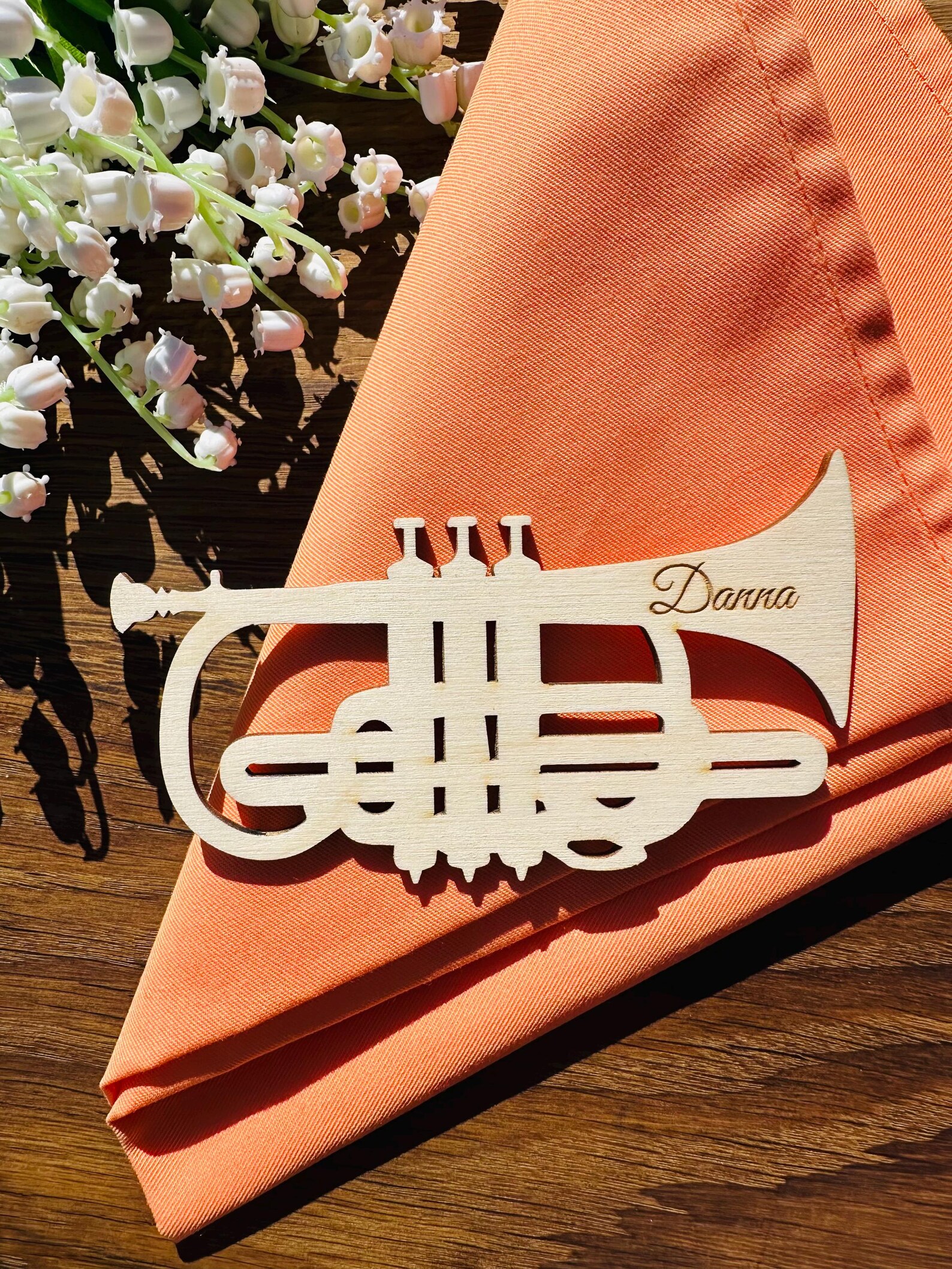 Trumpet Place Cards, Engraved, Party, Celebration, Music, Song, Band ...