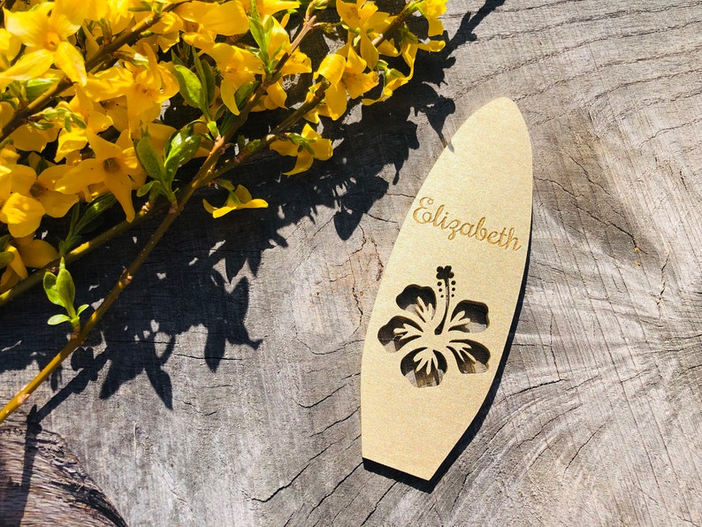 Surfboard Place Cards, the Beach, Custom Place Cards,party, Celebration ...