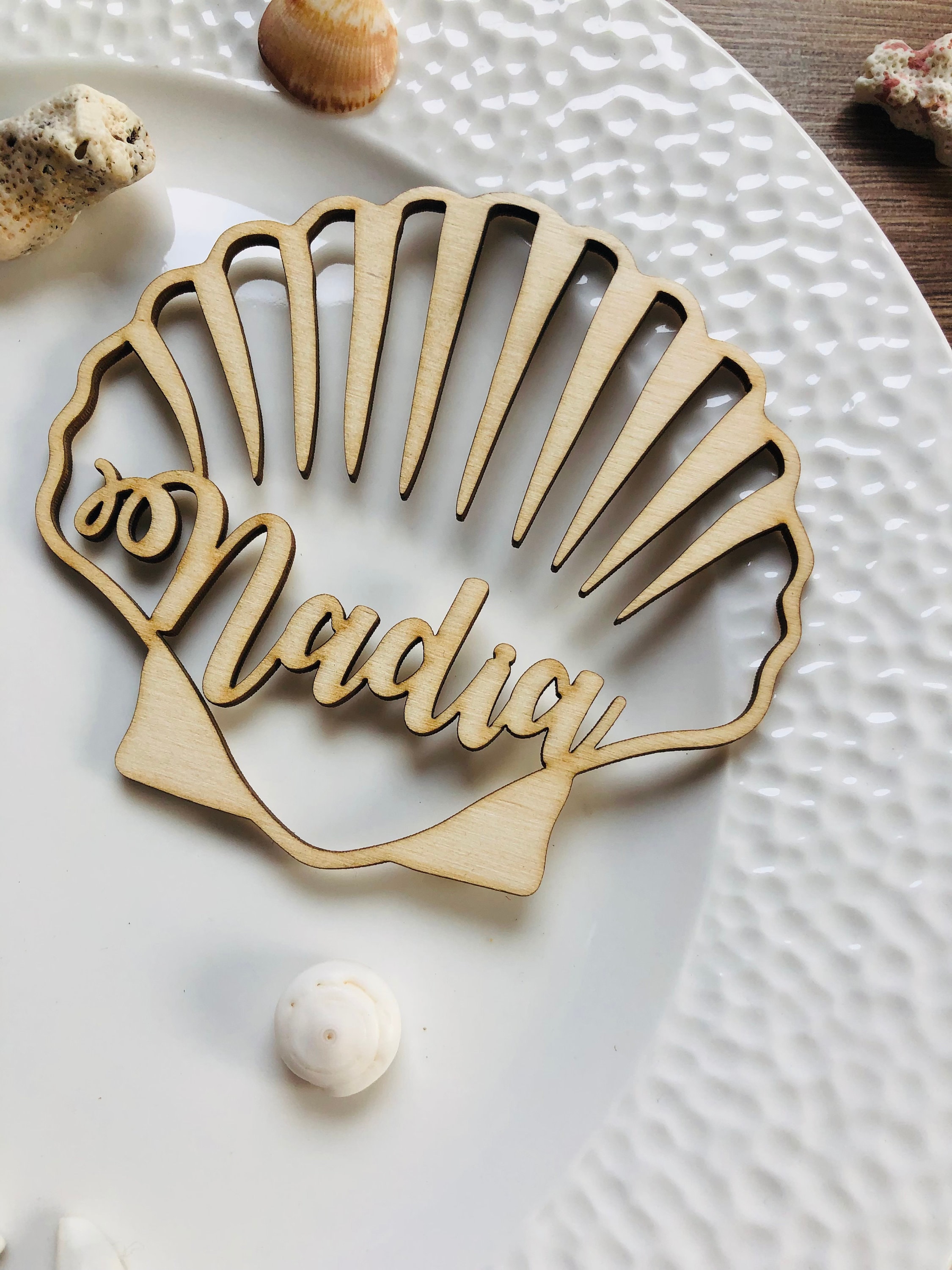 Seashell Place Cards the Beach Custom Place Cardsparty - Etsy
