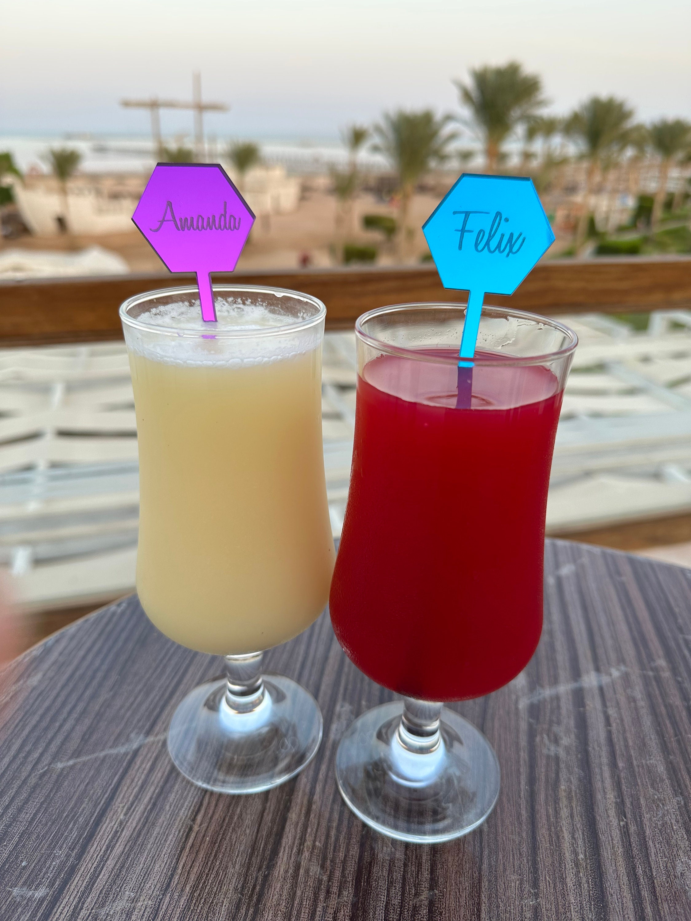 Drink Stirrers With Engraving on Hexagon, Drink Decoration, Wedding ...