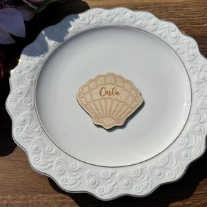 Place Cards With Shell,place Cards,custom Laser-cut Names,ship,sail,sea ...
