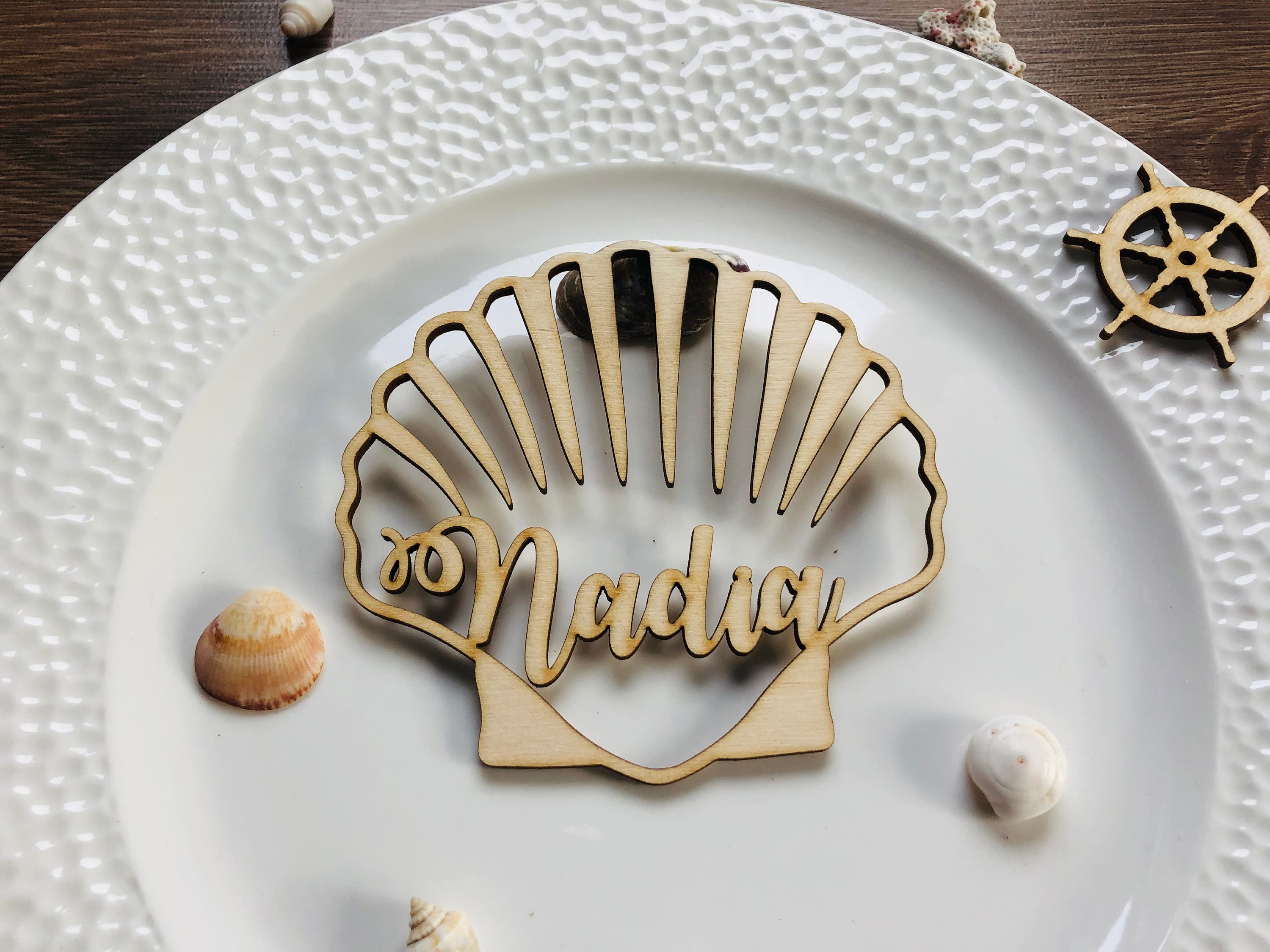 Seashell Place Cards the Beach Custom Place Cardsparty | Etsy