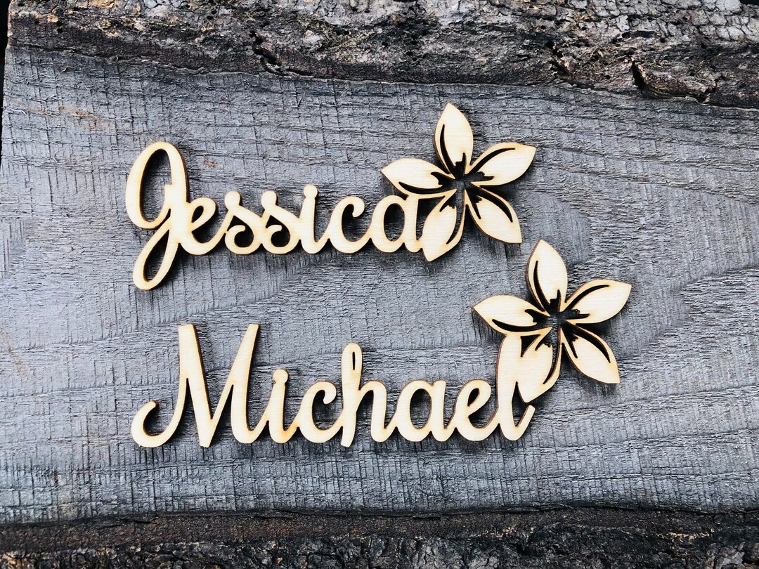 Place Cards With Tiare Flower Wedding Place Cards, Custom Laser-cut ...