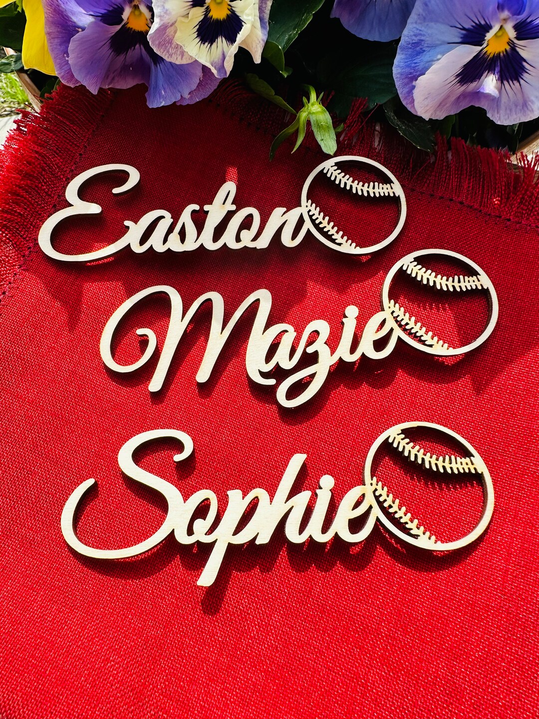 Baseball Place Cards, Ball, Beach, Laser-cut Names, Hobby ,name Tags ...