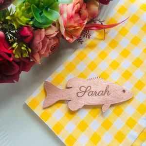 Fish Place Cards, Custom Place Cards, Custom Name Place Card, Gift ...