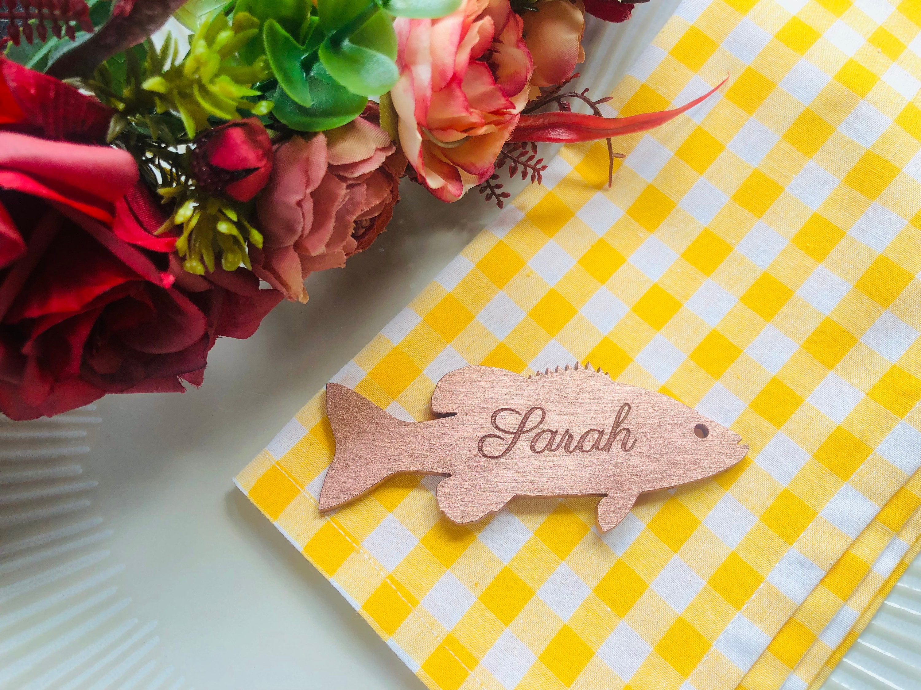 Fish Place Cards, Custom Place Cards, Custom Name Place Card, Gift ...