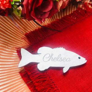Fish Place Cards, Custom Place Cards, Custom Name Place Card, Gift ...