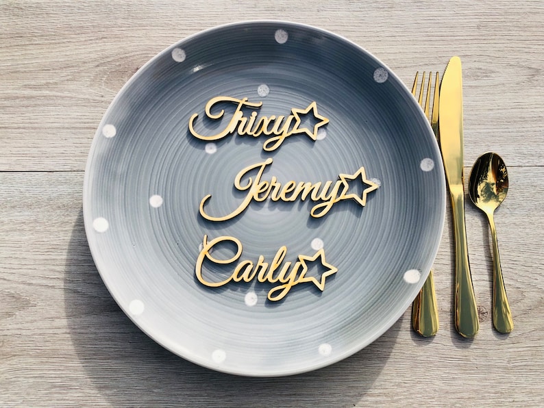 Place Cards With Star, Wedding Place Cards, Custom Laser-cut Names ...