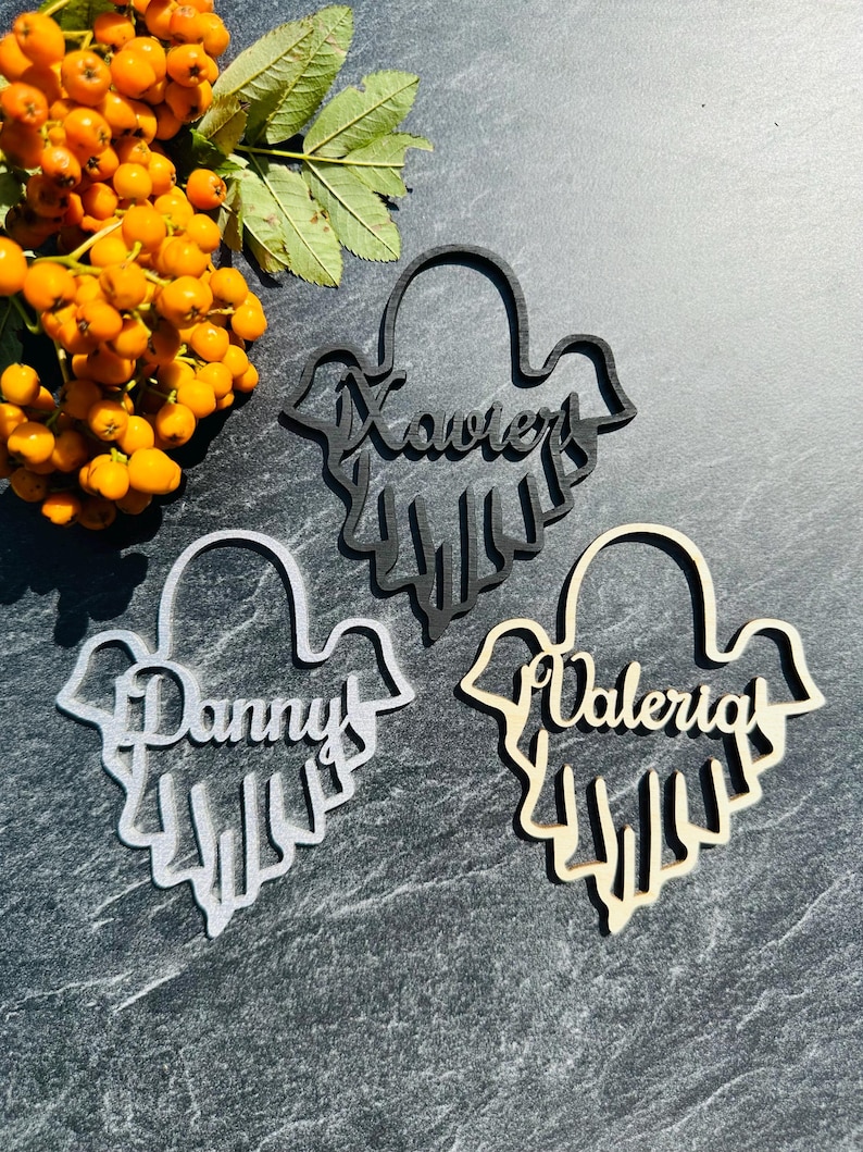 Ghost Place Cards, Custom Place Cards, Engraved Spooky Place Cards ...