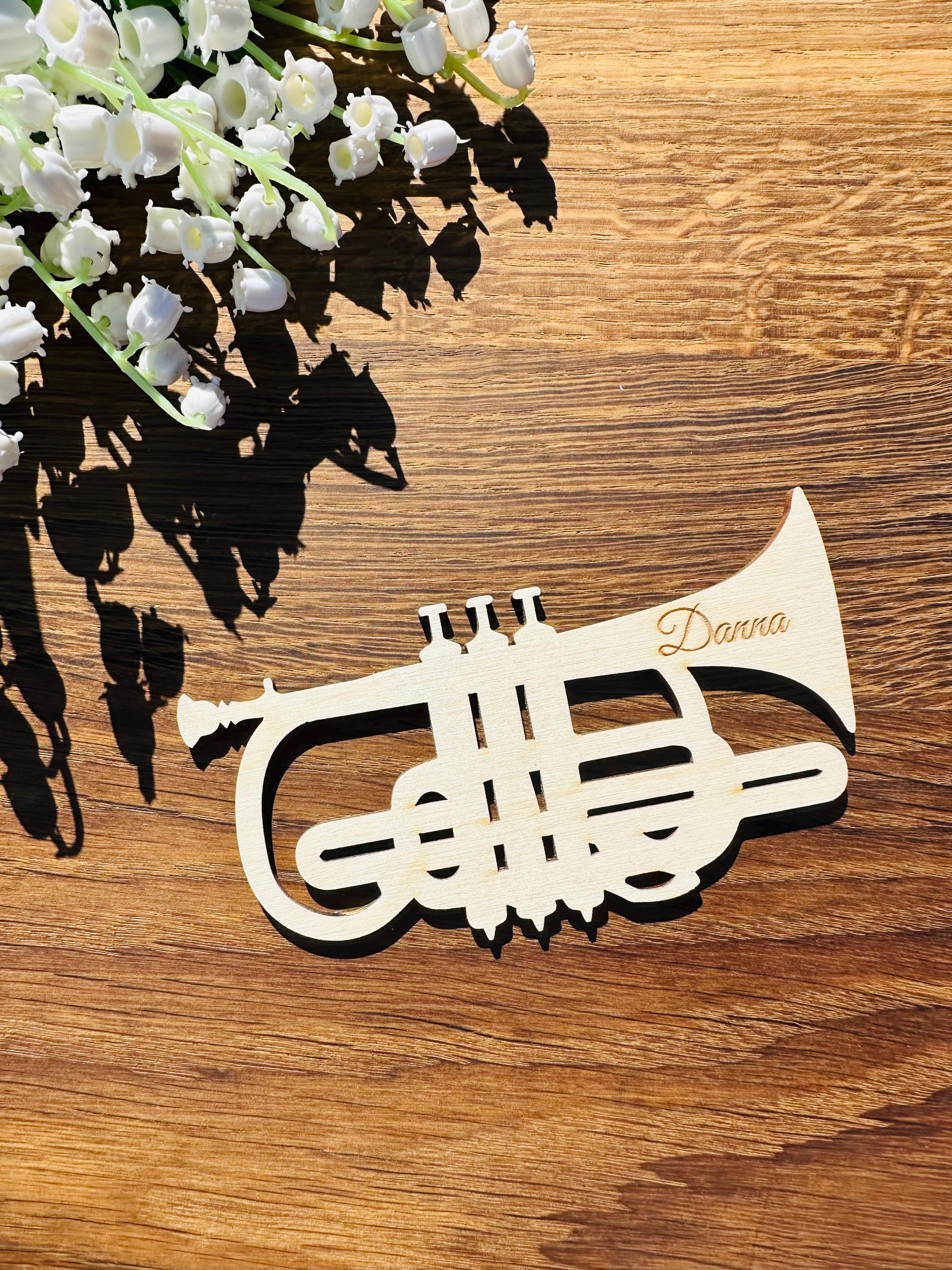 Trumpet Place Cards, Engraved, Party, Celebration, Music, Song, Band ...