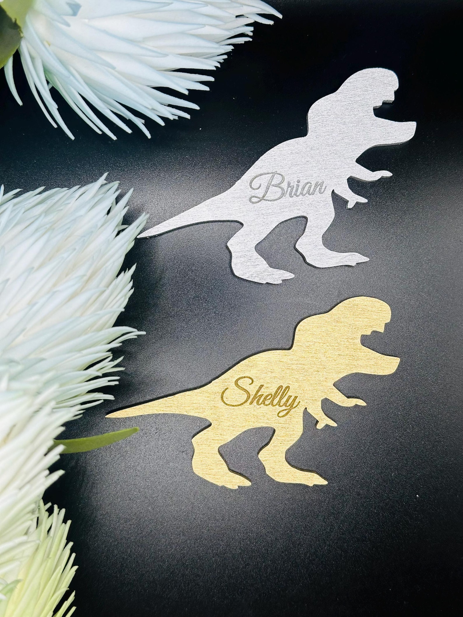 Tyrannosaurus Place Cards, T-rex Place Cards, Engraved Names, Reptile ...