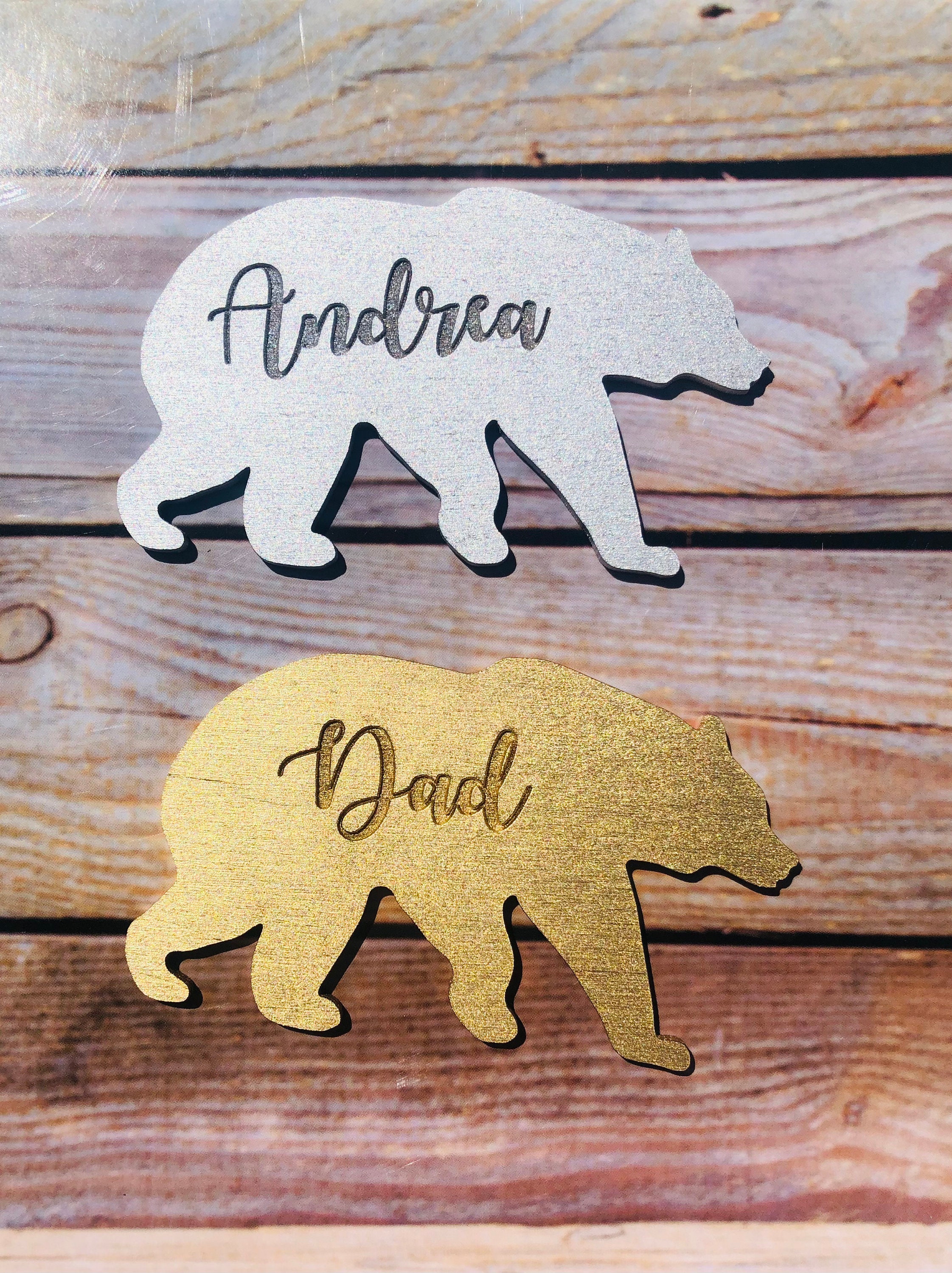 Place Cards With a Bear Name Signs Celebration Gift | Etsy