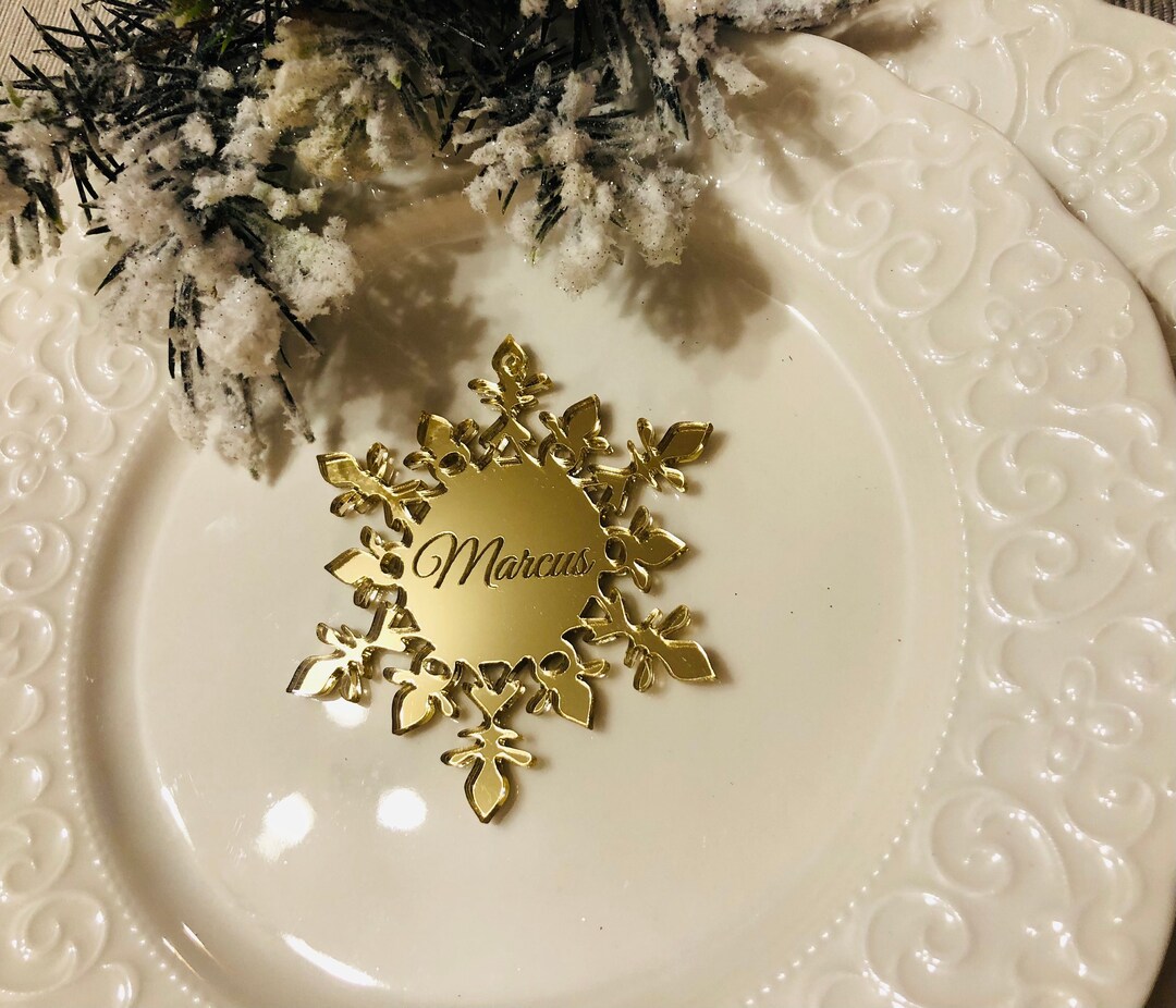 Engraved Names Inside Snowflake, Place Cards, Name Signs,celebration ...