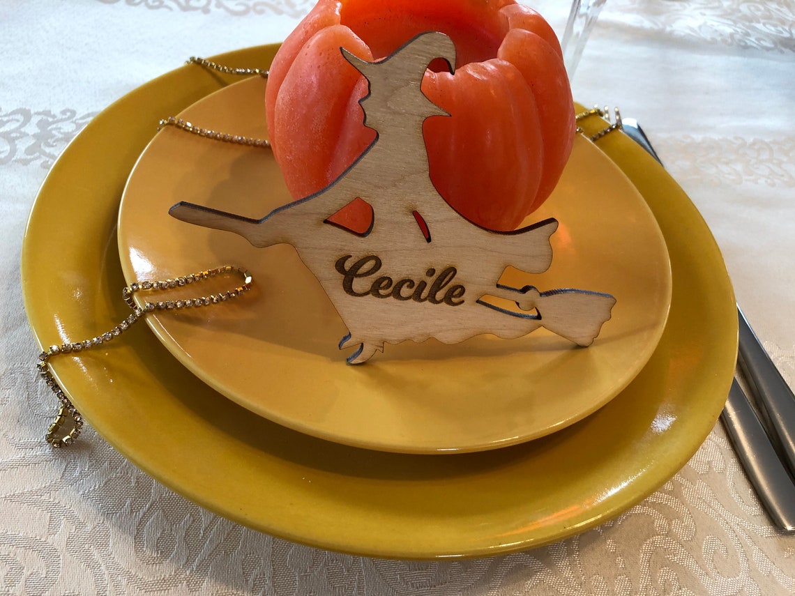Witch Place Cards Custom Place Cards Engraved Spooky Place - Etsy