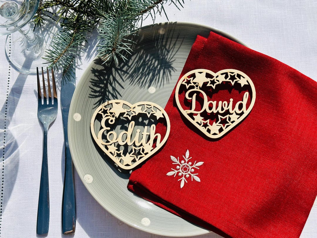 Place Card With a Heart,name Inside Heart,heart Names,table Card Heart ...