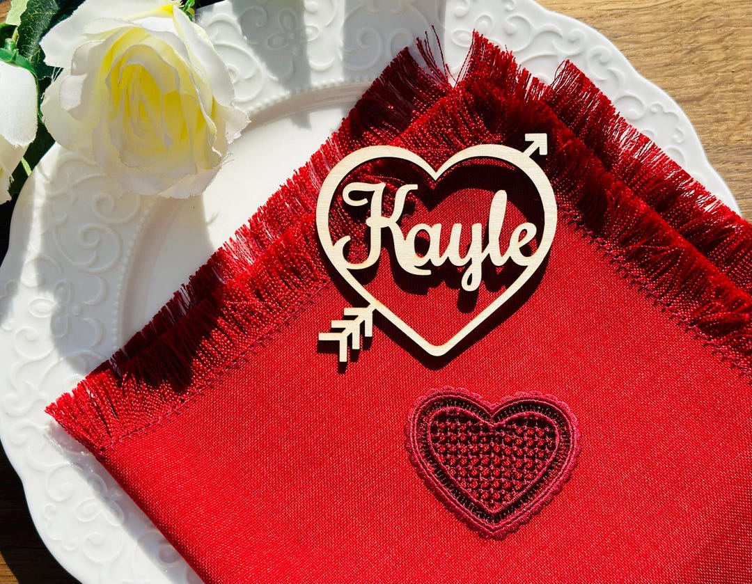 Place Cards, Arrow Outside of Heart, Heart Names, Custom Laser-cut ...