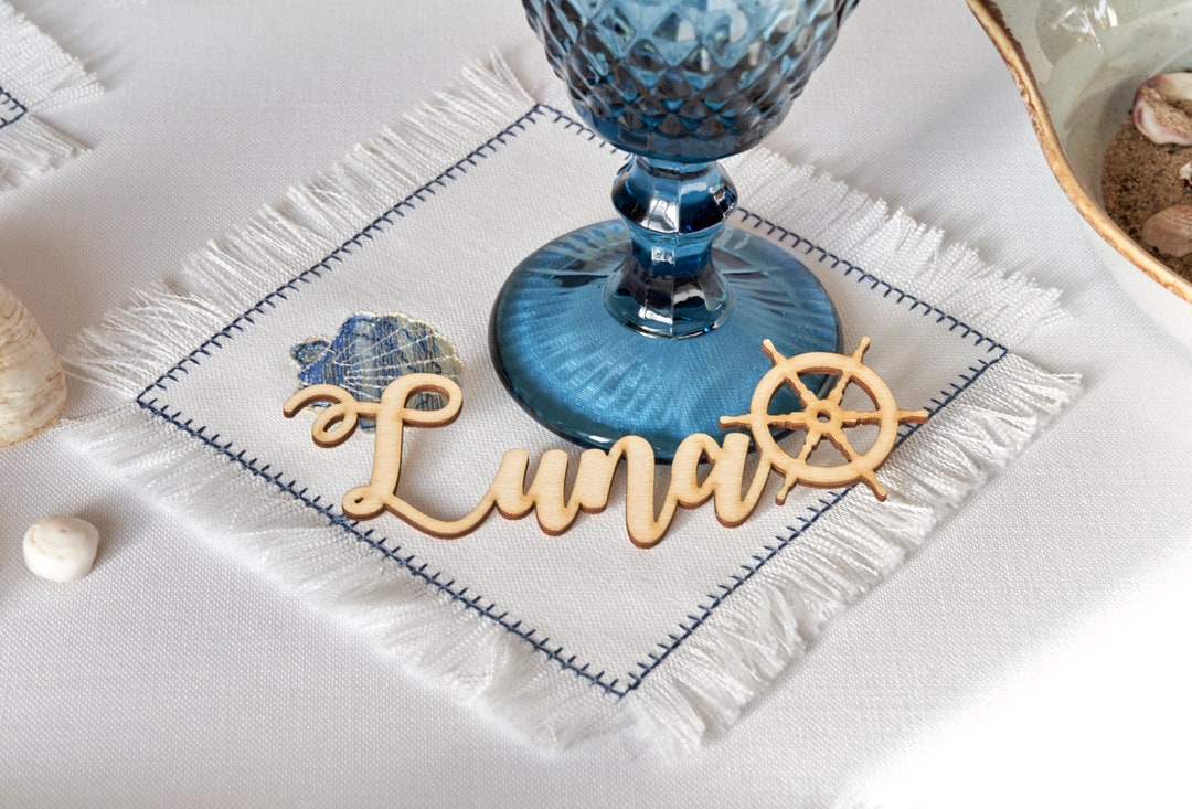 Place Cards With Ship's Rudder,sailors,place Cards,custom Laser-cut ...
