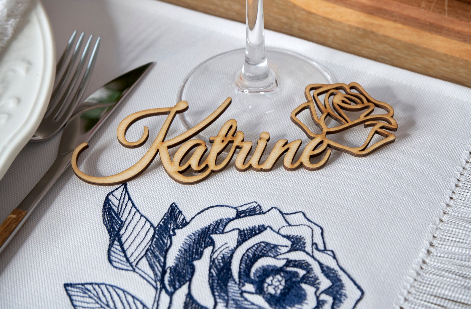 Place Cards With Rose Wedding Place Cards Custom Laser-cut - Etsy