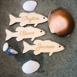 Fish Place Cards, Custom Place Cards, Custom Name Place Card, Gift ...