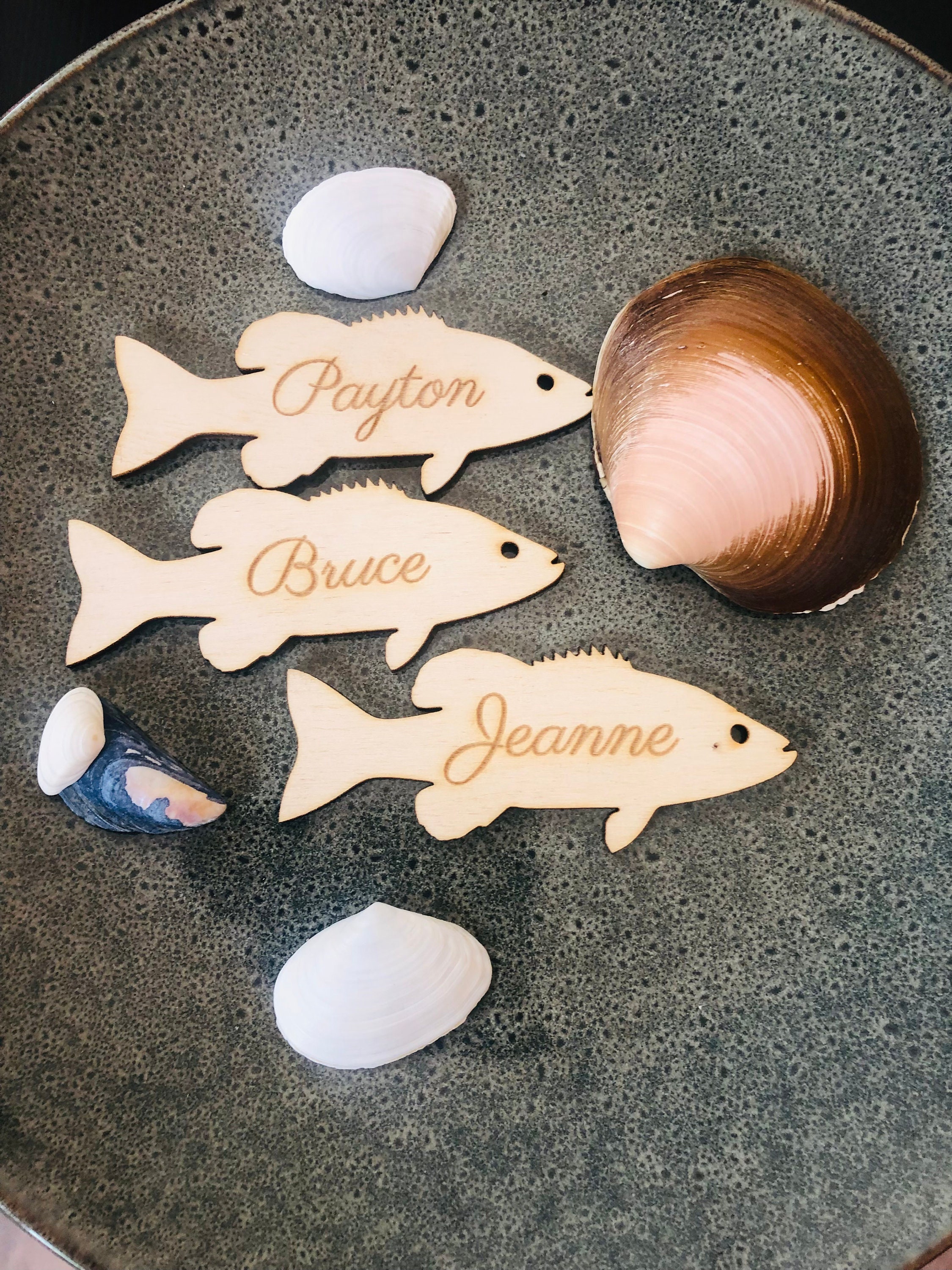 Fish Place Cards, Custom Place Cards, Custom Name Place Card, Gift ...