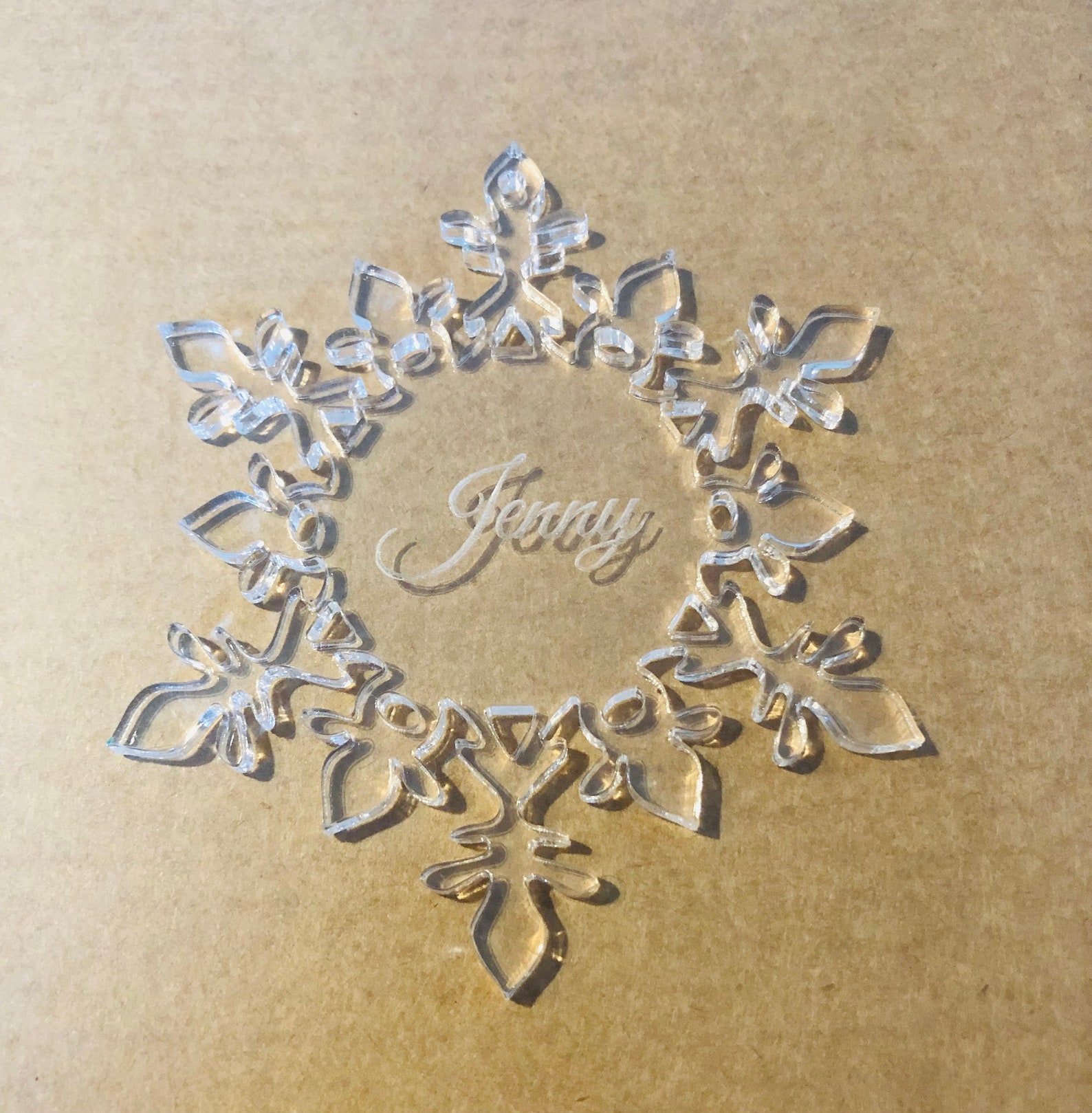 Engraved Names Inside Snowflake, Place Cards, Name Signs,celebration ...