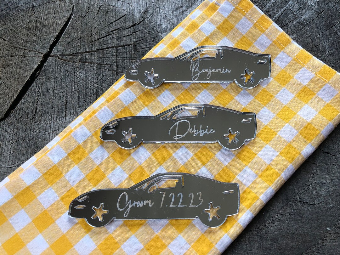 Car Place Cards,corvette, Engraved Car, Wedding Place Cards, Engraved ...