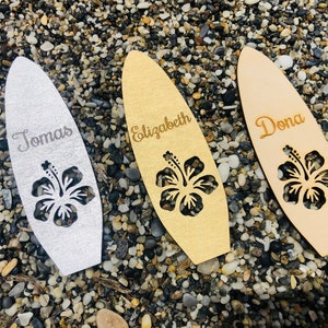 Surfboard Place Cards, the Beach, Custom Place Cards,party, Celebration ...