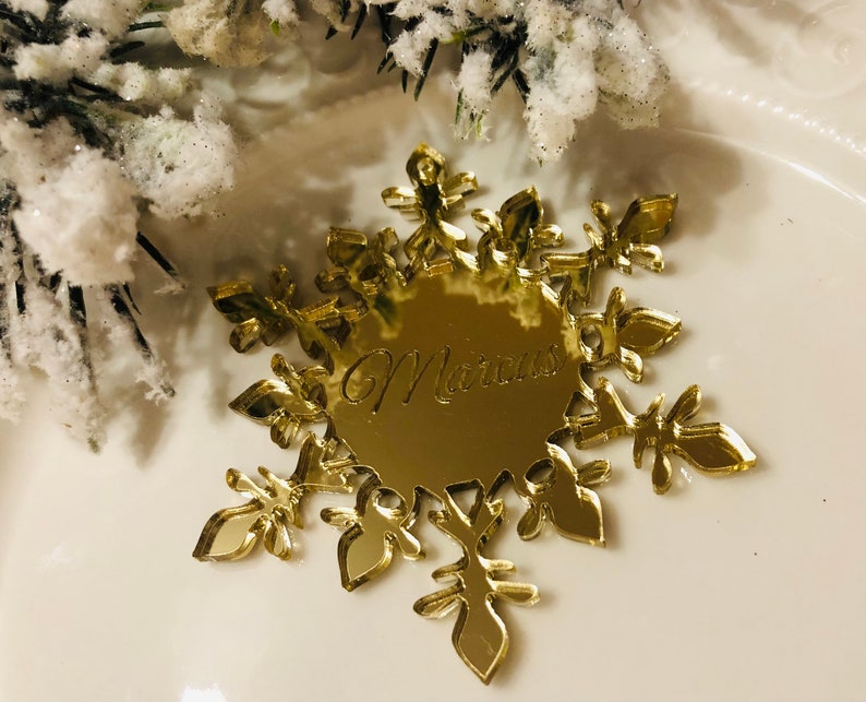 Engraved Names Inside Snowflake, Place Cards, Name Signs,celebration ...