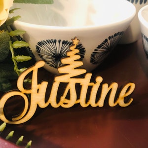 Place Cards With Christmas Tree, Wedding Place Cards, Custom Laser-cut ...