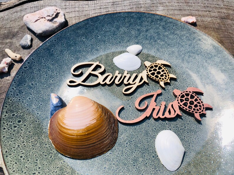 Place Cards With Turtle,custom Laser-cut Names,party,decoration,ocean ...