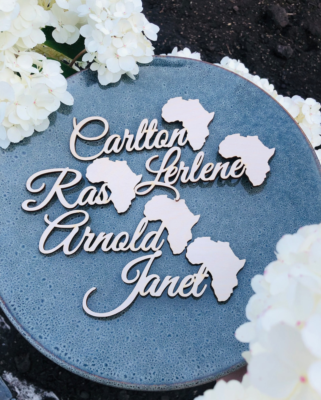 Place Cards With Africa,planet,wedding Place Cards,custom Laser-cut ...
